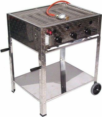 Apex edelstahl gasbr&auml;ter 10 kW 3 flammig gasgrill br&auml;ter grill bbq Grillwagen Pfanne Set 5