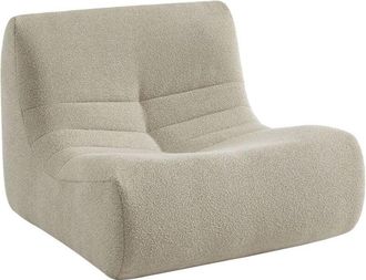 Sweeek Sessel mit strukturiertem Bouclé-Bezug, 1 Sitzer, Bouclé, Beige