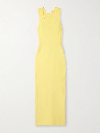 Proenza Schouler Cole Midikleid Aus Rippstrick Mit Cut-outs - Gelb