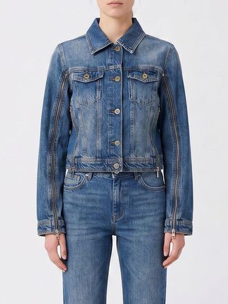 Liu Jo Veste en jean en coton avec poignets zipp&eacute;s et boutons m&eacute;talliques