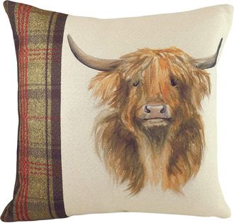 furn. Evans Lichfield Hunter Kissenbezug Highland Kuh, Mehrfarbig, 60 x 40 cm (Pack of 1)