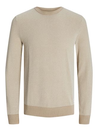 Jack & Jones Jack & Jones Herren Jjeatlas Knit Crew Neck Noos Pullover, Oatmeal, XXL EU