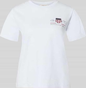 GANT T-Shirt mit Rundhalsausschnitt und Label-Stitching