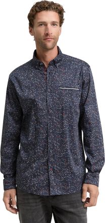 Tom Tailor Herren 1047340 Hemd, 38526-Navy Irregular Small Design, XL