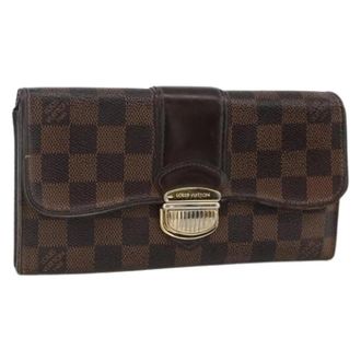 Louis Vuitton Pre-owned Damier Ebene Long Wallet - - Pre-owned - Damen - Braun - ONE SIZE