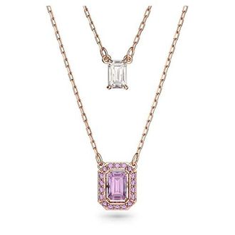 Swarovski Collier multi rangs Millenia, Taille octogonale, Placage de ton or rosé