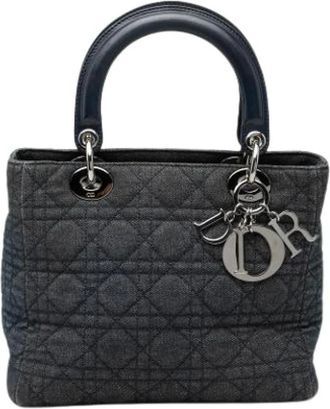 Dior Pre-owned Lady Satchel - Denim matelass&eacute; - Femme - Pre-owned - Bleu - Taille: ONE Size