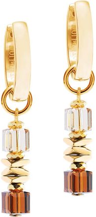 Coeur de Lion Ohrringe - Creole Wave Cube Flow - Gr. unisize - in Braun - f&uuml;r Damen