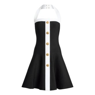 Balmain A-Linien-Kleid mit Kn&ouml;pfen - - Dresses - Damen - Schwarzk - L