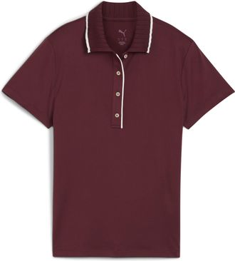 Puma CLOUDSPUN Bridges Kurz&auml;rmeliges Golf-Polo Damen, Kleidung, Rot, XXL