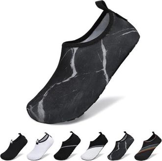 Saguaro Chaussures Aquatiques Homme Femme Chaussons deau Séchage Rapide Chaussettes de Piscine Antidérapants Légers pour Plage Natation Mer Bain Plongée (Méta