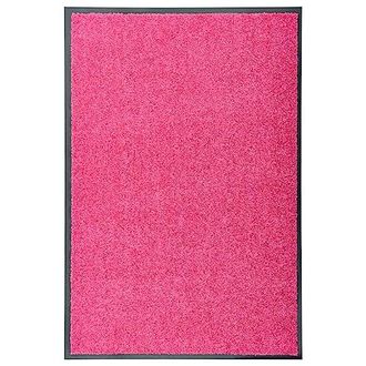 vidaXL Paillasson Lavable Tapis de Couloir Paillasson dEntrée Tapis de Porte Tapis de Bienvenue Intérieur Extérieur Antidérapant Rose 60x90 cm