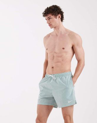 Nike Nike - Volley-Badeshorts aus Seersucker in Gr&uuml;n, 5 Zoll Schrittl&auml;nge