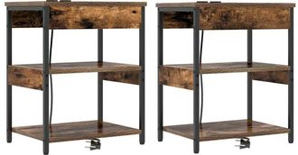 vidaXL Nachttische 2 pcs R&auml;uchereiche 41 x 31 x 51 cm Holzwerkstoff Vidaxl