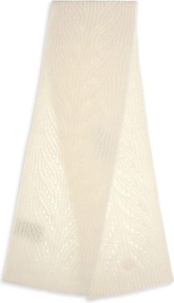 Moncler Wool-Blend Ribbed Knit Scarf - Beige