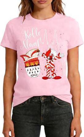 Generico T-shirt &agrave; manches courtes pour femme de Cologne de la cath&eacute;drale de Cologne Rouge et blanc avec col rond | Enterrement de vie de gar&ccedil;on, Ros&eacute;, XXL