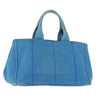 Prada Pre-owned Canvas Tote Bag - - Pre-owned - Damen - Blau - ONE SIZE