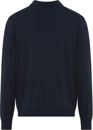 HUGO BOSS Polokragenpullover Asac Cotton Wool mit Logo-Stickerei