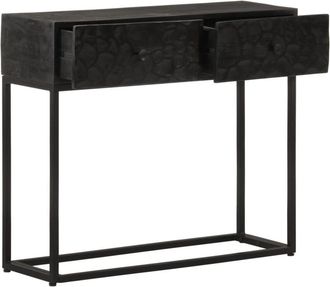 vidaXL Konsolentisch Schwarz 90x30x76 cm Massivholz Mango und Eisen Vidaxl