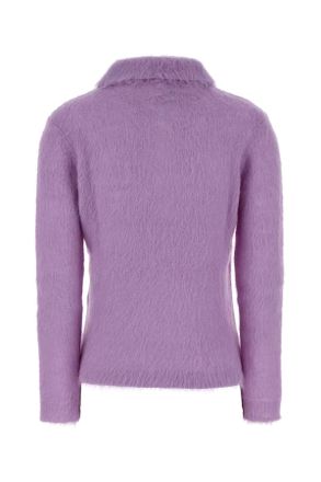 Chlo&eacute; Womens Wool-Blend With Embroidered Collar Polo Shirt Purple Nylon