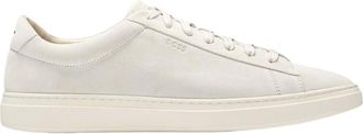 HUGO BOSS Homme, Chaussures, Blanc, Taille: 44 EU Baskets bas en daim blanc