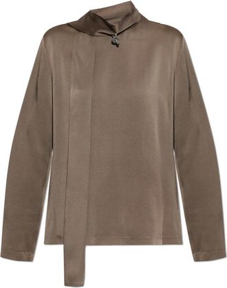 Fabiana Filippi Satin-Oberteil mit Zierpin - - Blouses & Shirts - Damen - Braun - M