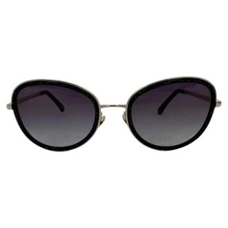 Chanel Pre-owned Chanel Gradient Crystal Round Brille in schwarzem Metall - - Pre-owned - Damen - Schwarzk - ONE SIZE