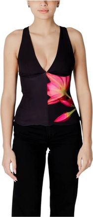 Desigual Femme, Tops, Noir, Taille: 36 FR Haut Femme Polyester &Eacute;lasthanne Collection