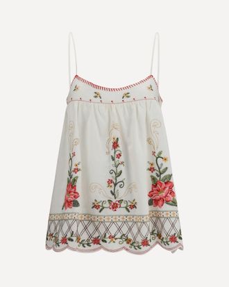 Farm Rio Floral embroidered Top Female M