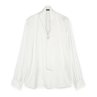 Fiorella Rubino Satinbluse mit Bindeband - - Blouses & Shirts - Damen - Wei&szlig; - 6XL