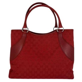 Gucci Sac bandouli&egrave;re cabas GG toile Pre-owned - Femme - Pre-owned - Rouge - Taille: ONE Size