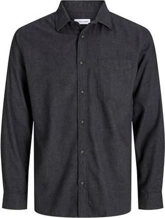Jack & Jones Jjeclassic Shirt L/S Sn Pls, Gris foncé mélangé, 6XL Hommes