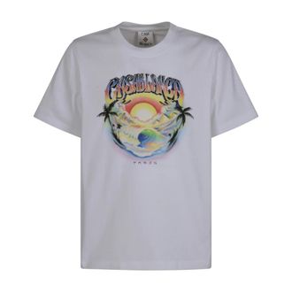 Casablanca Klassisches T-Shirt - - Tops - Herren - Wei&szlig; - S