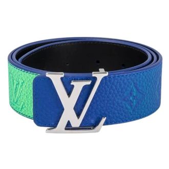Louis Vuitton Ceinture Pre-owned Initials Taurillon Illusion 40 - Femme - Pre-owned - Bleu - Taille: ONE Size