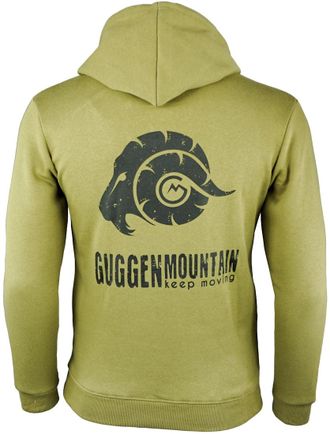 Guggen Mountain Herren Wandern Kapuzenpullover Fleece Hoodie Outdoor Mit Logo Olive