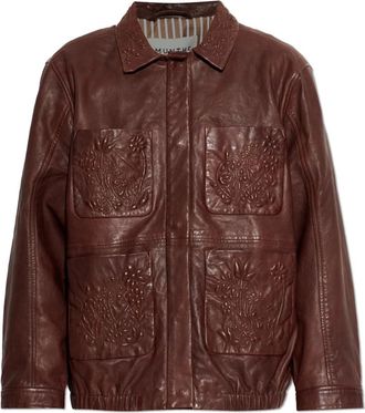 Munthe Femme, Vestes, Brun, Taille: 38 FR Baram Leather Jacket