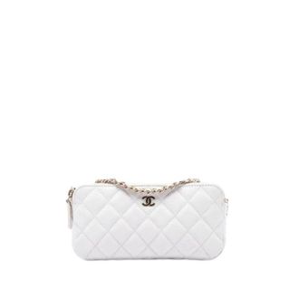 Chanel Pre-owned Sac bandouli&egrave;re matelass&eacute; en cuir caviar - Femme - Pre-owned - Blanc - Taille: ONE Size