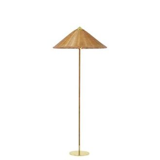 GUBI Lampadaire Tynell - Bois naturel - Rotin naturel - Designer Paavo Tynell