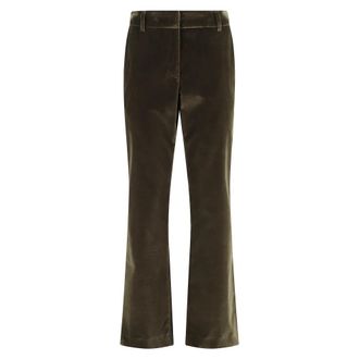 La DoubleJ Flare Olive Samt Baumwollhose - - Trousers - Damen - Braun - L