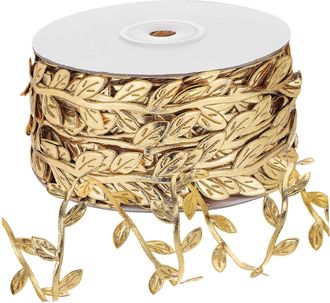 BESPORTBLE Vine Ribbon Blattdekoration Stoffband Gold Glitzernd K&uuml;nstliche Dekoband f&uuml;r Hochzeit Party Basteln Weich Flexibel Robust