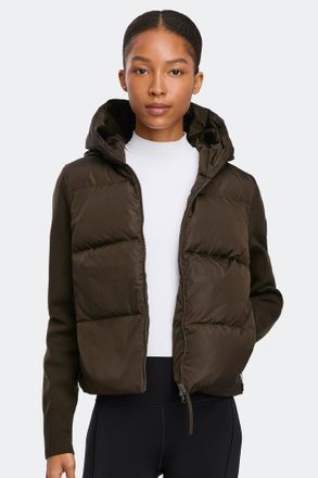Canada Goose HyBridge Strick-Kapuzenjacke mit breiter Steppung und Tonal Disc