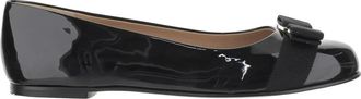 Ferragamo Grosgrain Bow Leather Varina Ballerinas - Gr. 6 - in Schwarz