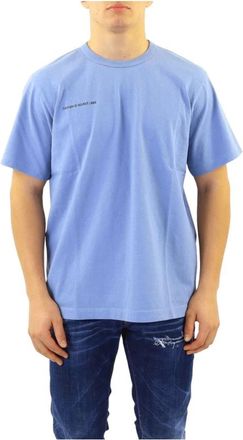 Helmut Lang Homme, Tops, Bleu, Taille: M Crossed Logo Tee