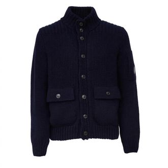 C.P. Company Rippstrick-Cardigan mit Kn&ouml;pfen - - Knitwear - Herren - Blau - S