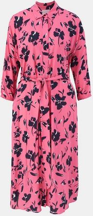 Comma Midikleid Kleid Midi-Kleid mit Hemdkragen