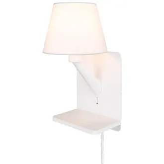 Trio Leuchten Applique Murale Comfort 262670131, M&eacute;tal Blanc Mat, Abat-Jour Blanc, Champ De Charge Inductif, Prise De Charge Usb