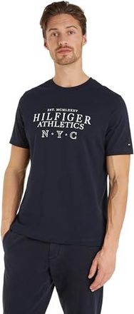 Tommy Hilfiger Homme T-Shirt Manches Courtes Encolure Ronde, Bleu (Desert Sky), S