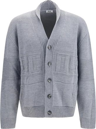 GCDS Gcds - Cardigan boutonn&eacute; &agrave; logo - Femme - Pulls - Gris - Taille: 38 FR