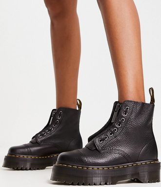 Dr. Martens Dr. Martens - Sinclair - Stiefel aus gefr&auml;stem Nappaleder mit Plateausohle-Schwarz