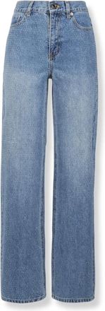 Self Portrait Femme, Jeans, Bleu, Taille: W28 Jean Droit en Denim avec Strass
